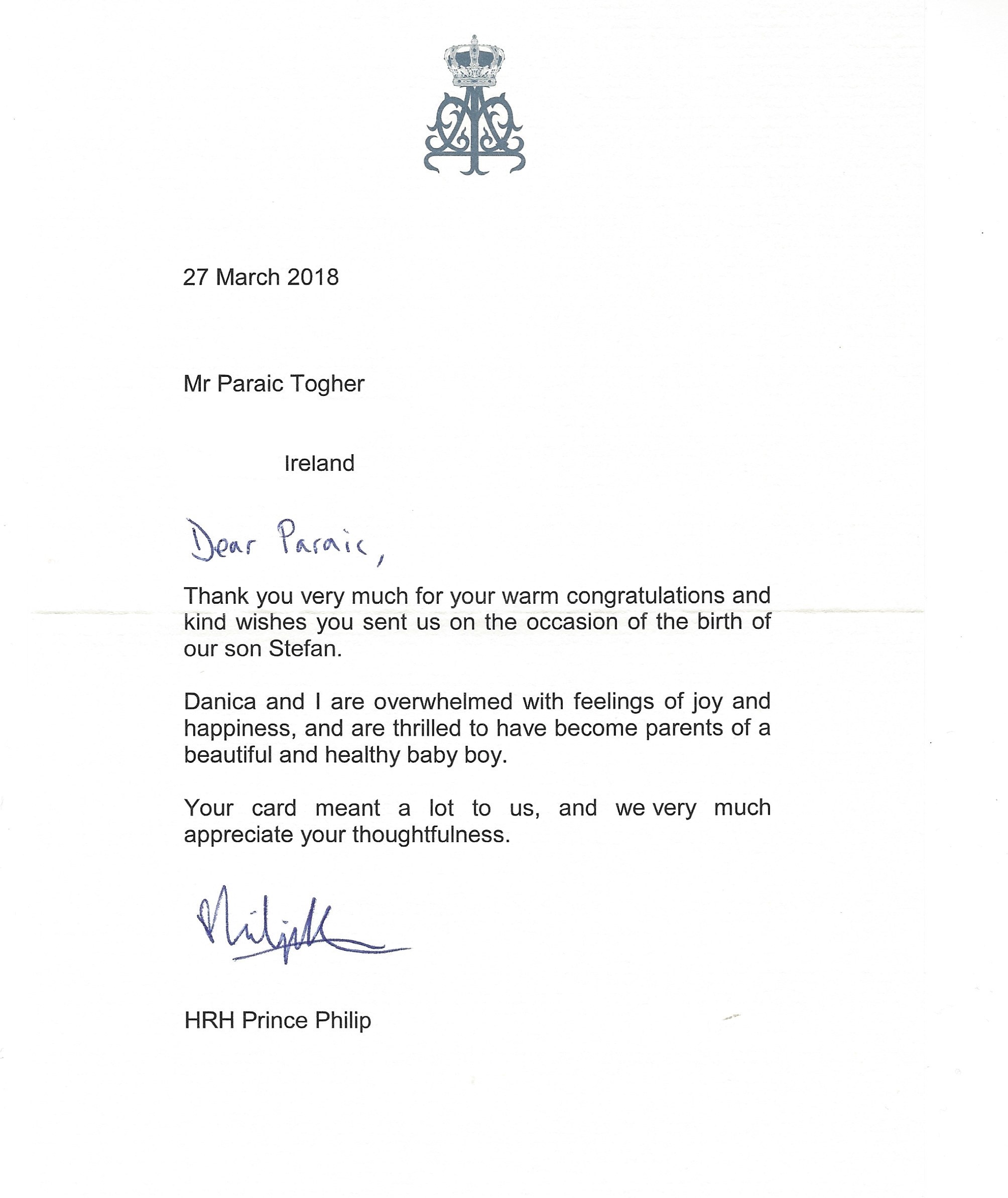 Birth of Prince Stefan – RoyalResponses