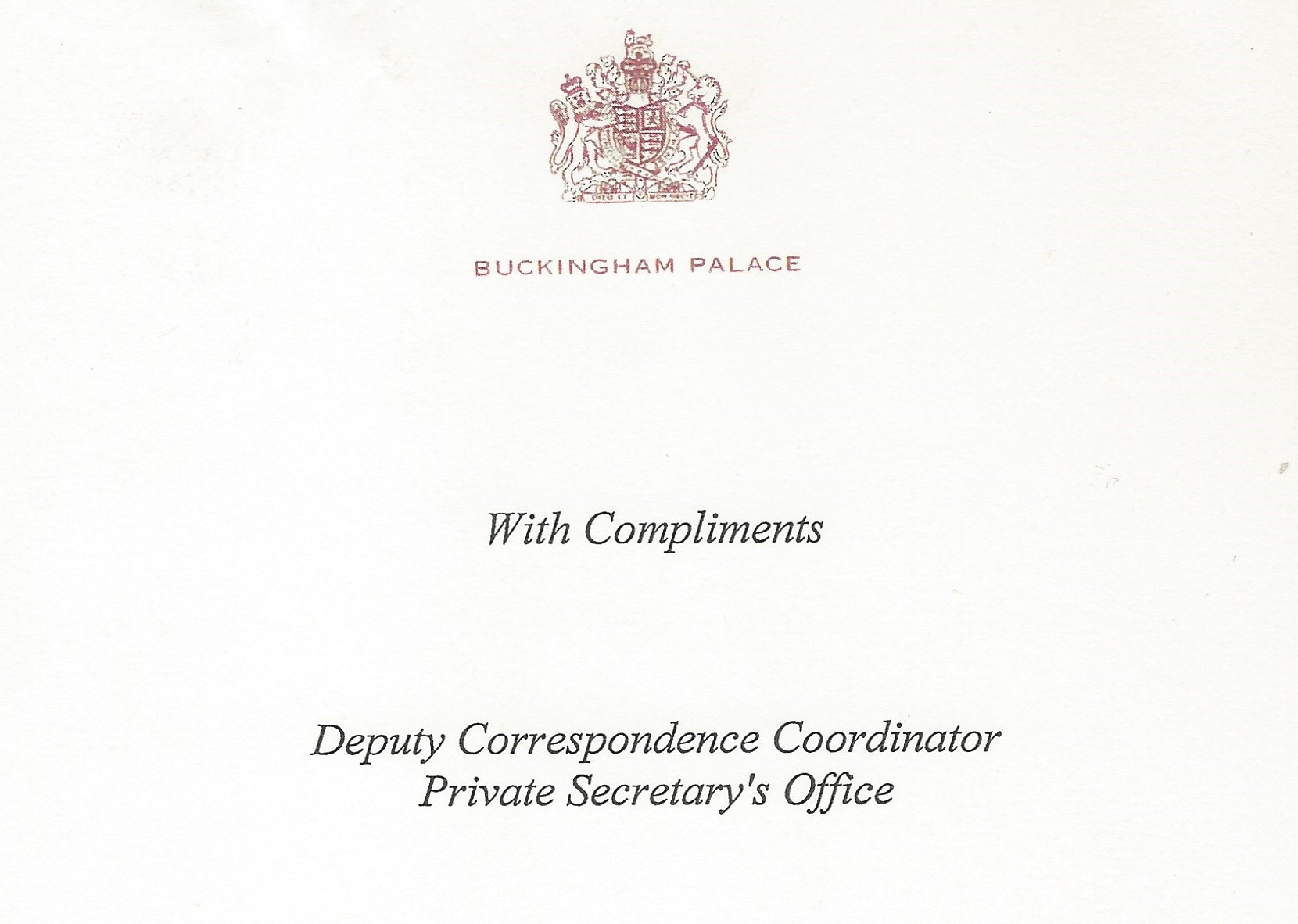 Response from Buckingham Palace – RoyalResponses