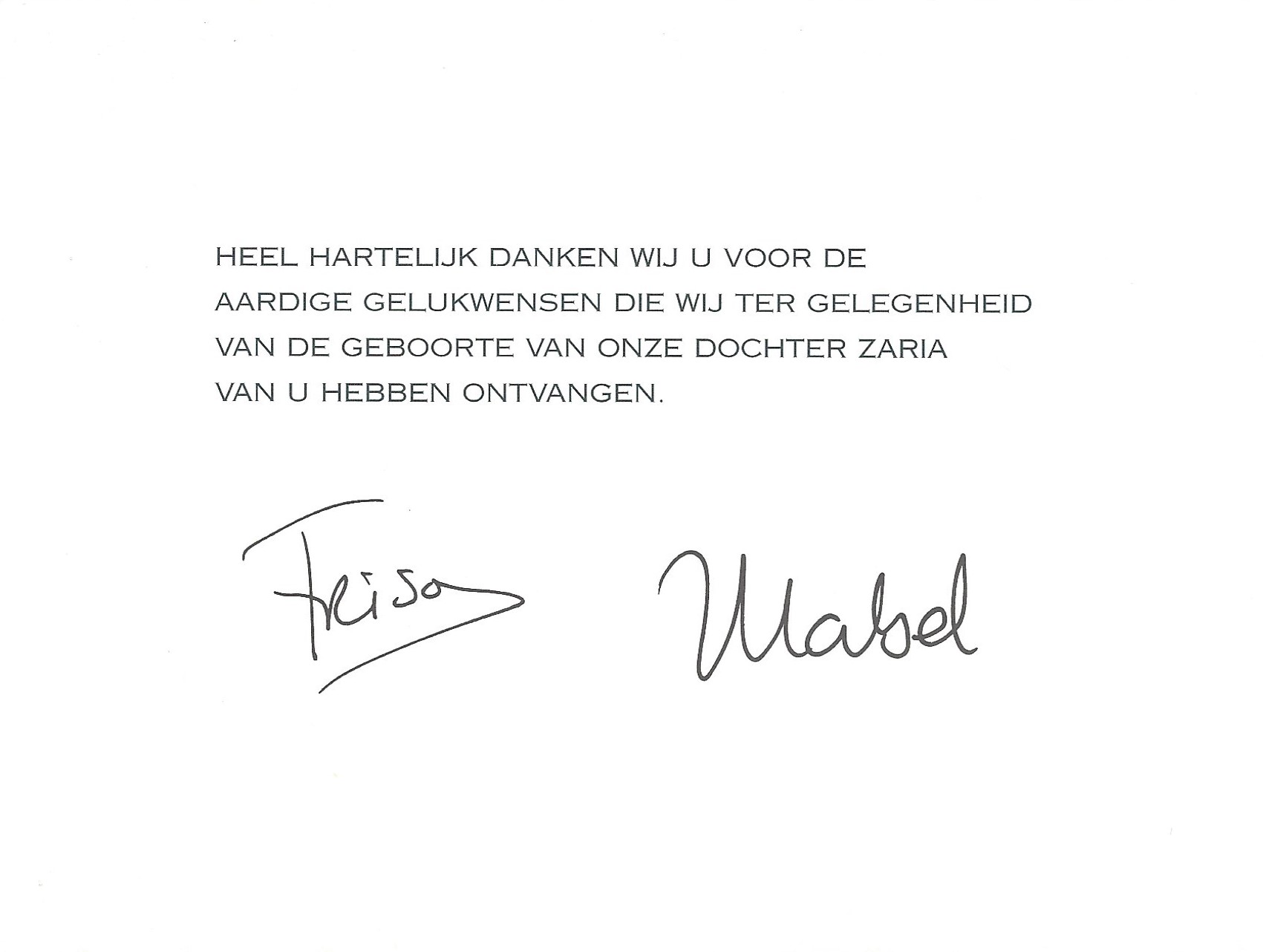 Birth of Countess Zaria of Orange-Nassau, Jonkvrouwe van Amsberg ...