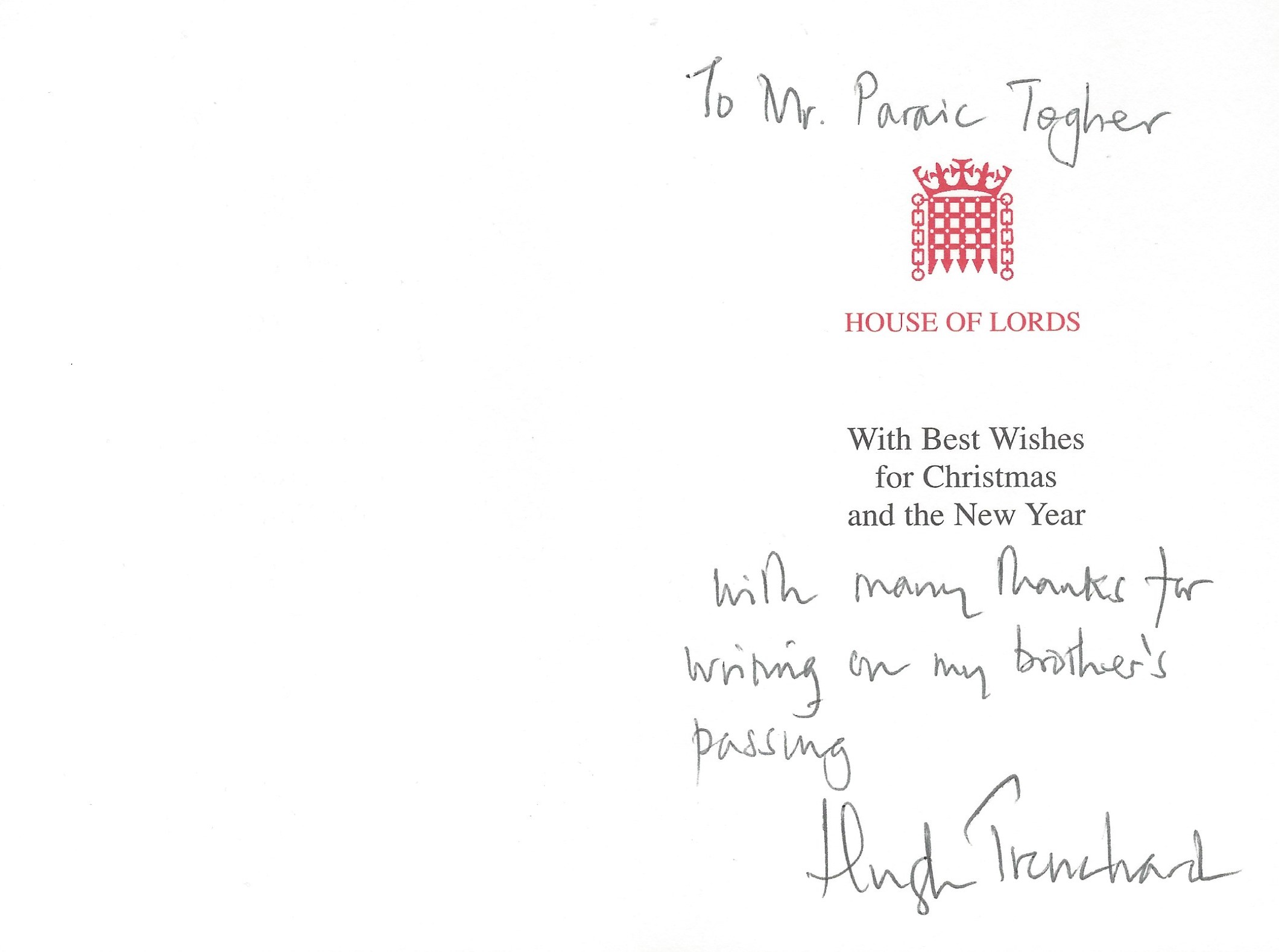 Hugh Trenchard, The 3rd Viscount Trenchard Passing of His Brother The ...