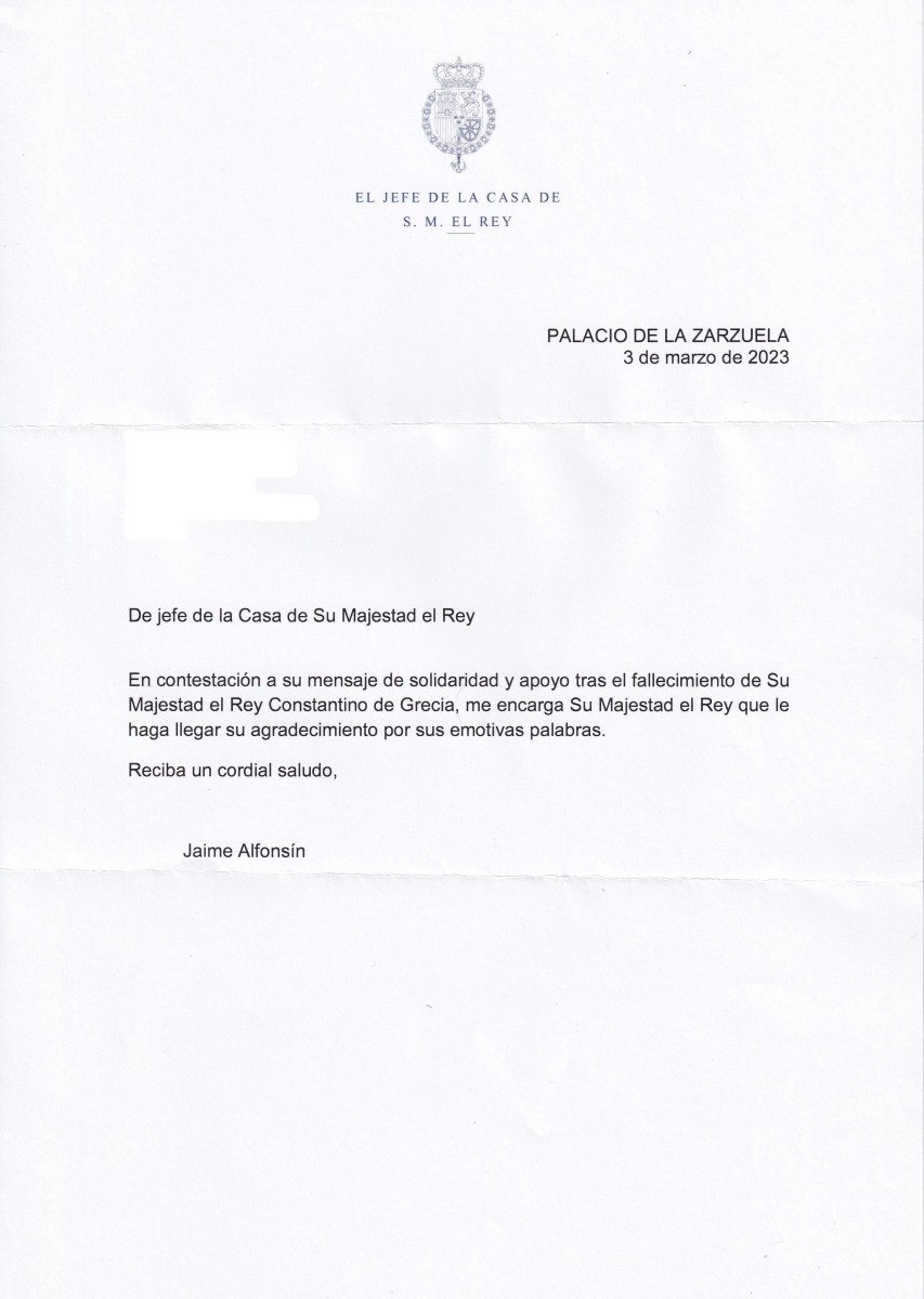 Passing of Constantine II, The King of Greece from Felipe VI, The King ...