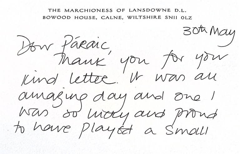 Coronation Card from Fiona Petty-Fitzmaurice, The Marchioness of ...