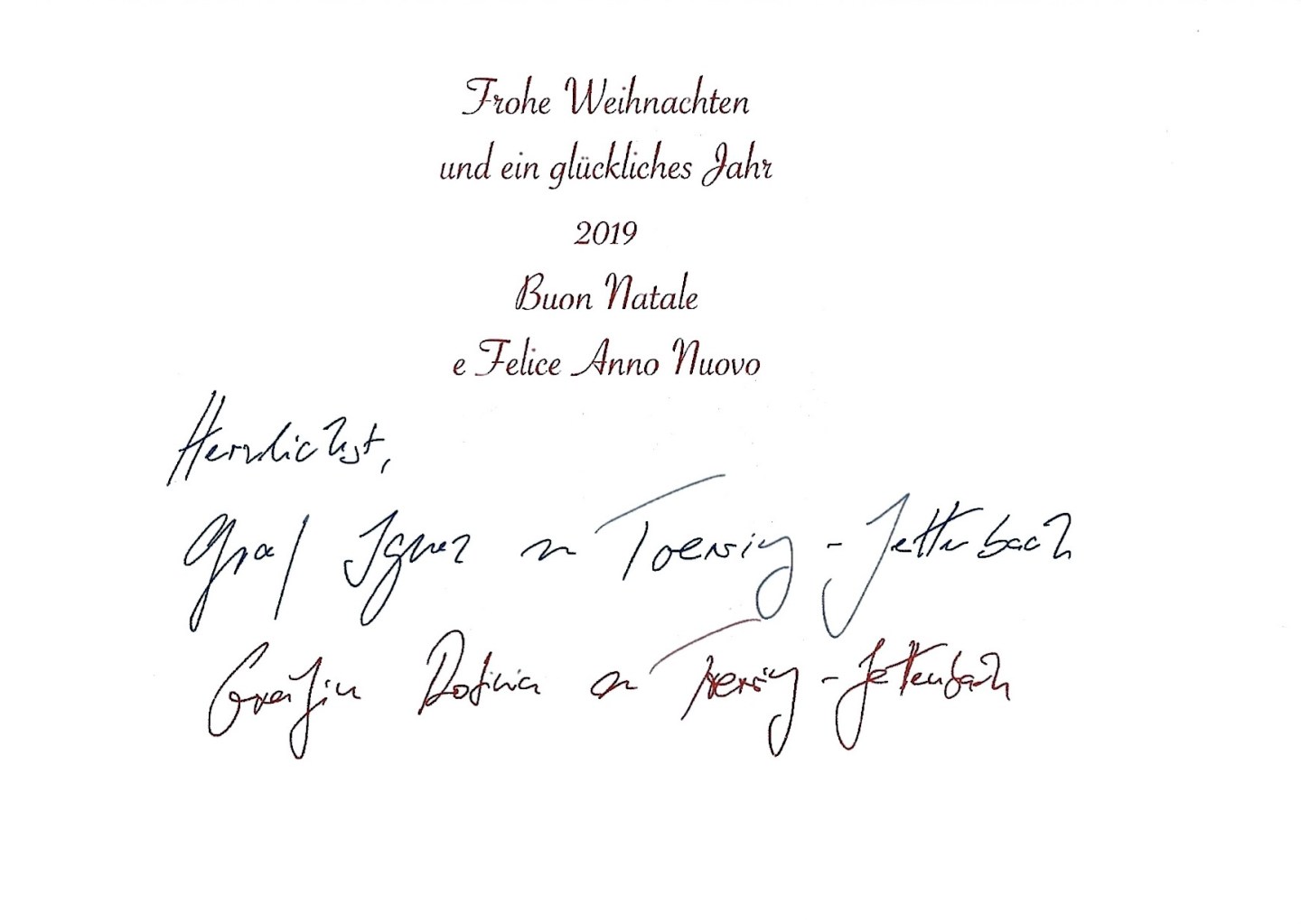Graf Ignaz and Gräfin Robina zu Toerring-Jettenbach Christmas 2018 ...