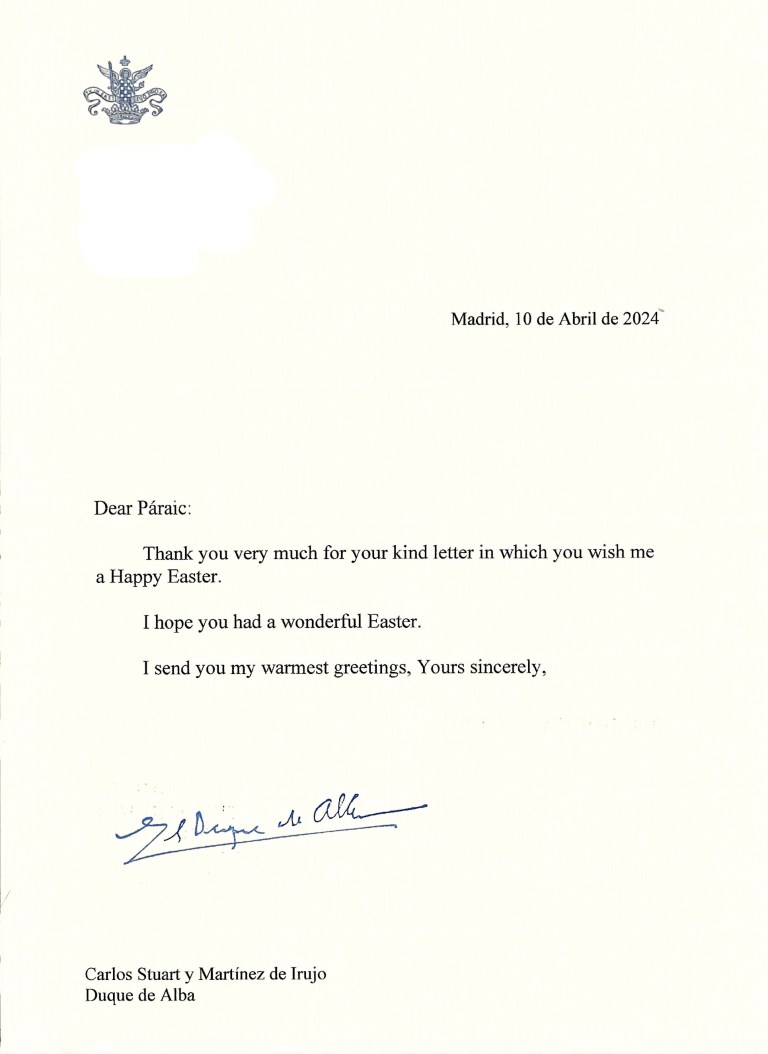 Carlos Fitz-James Stuart, 19th Duke of Alba Easter 2024 – RoyalResponses