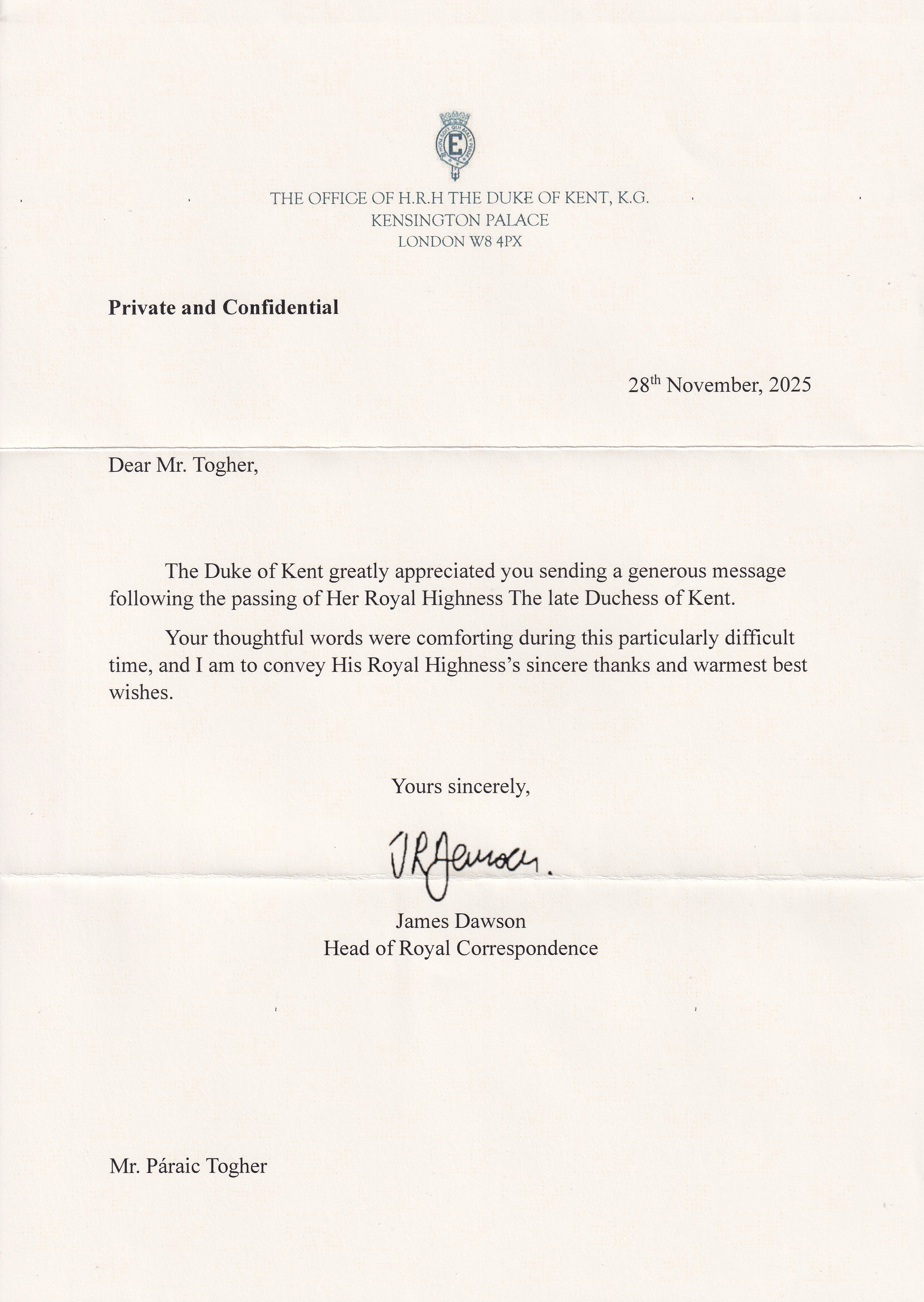 Passing of Katherine, The Duchess of Kent – RoyalResponses